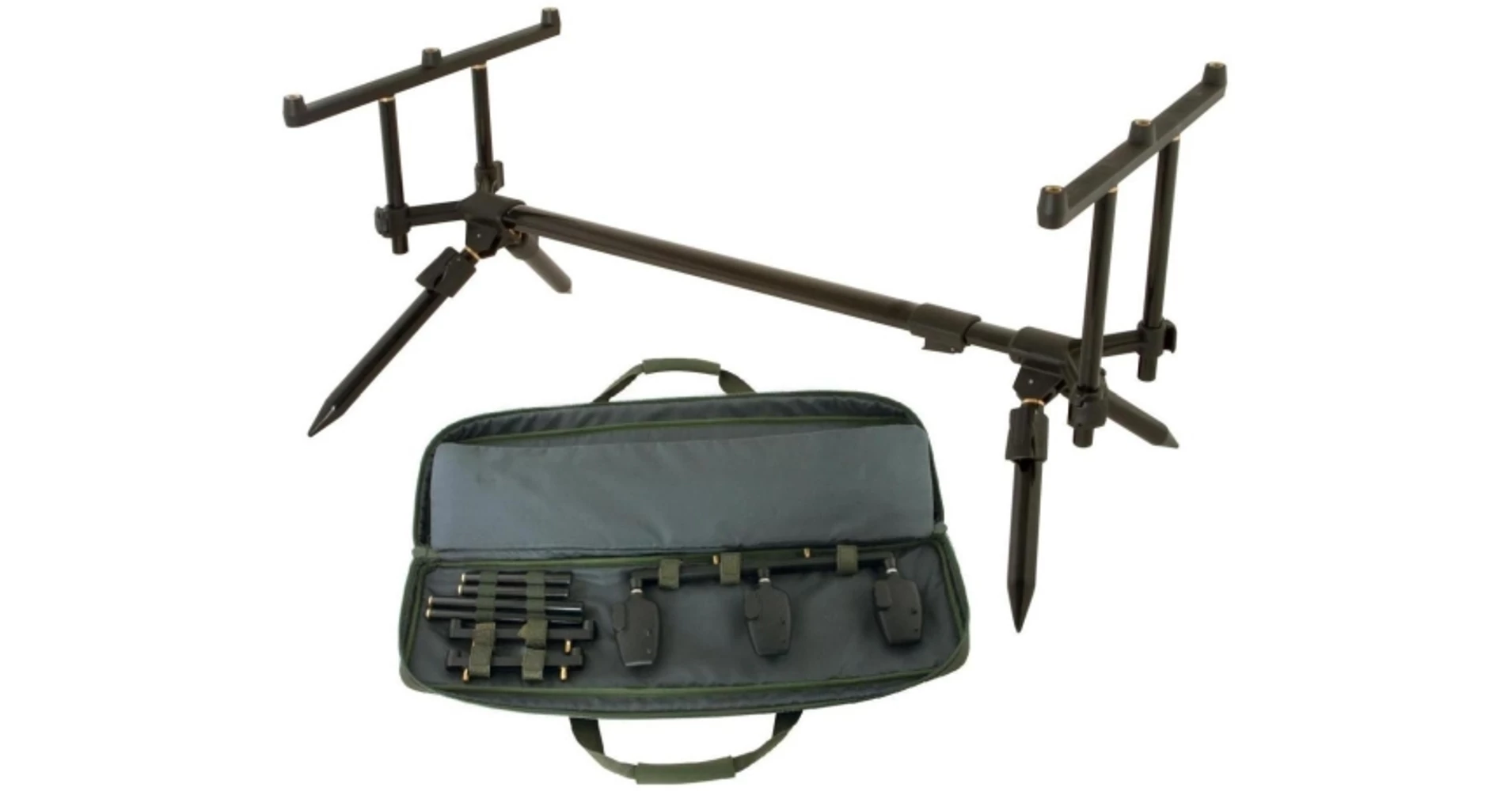 FOX Stalker Plus 3 botos rod-pod hordtáskával + 2 botos Buzz Bar