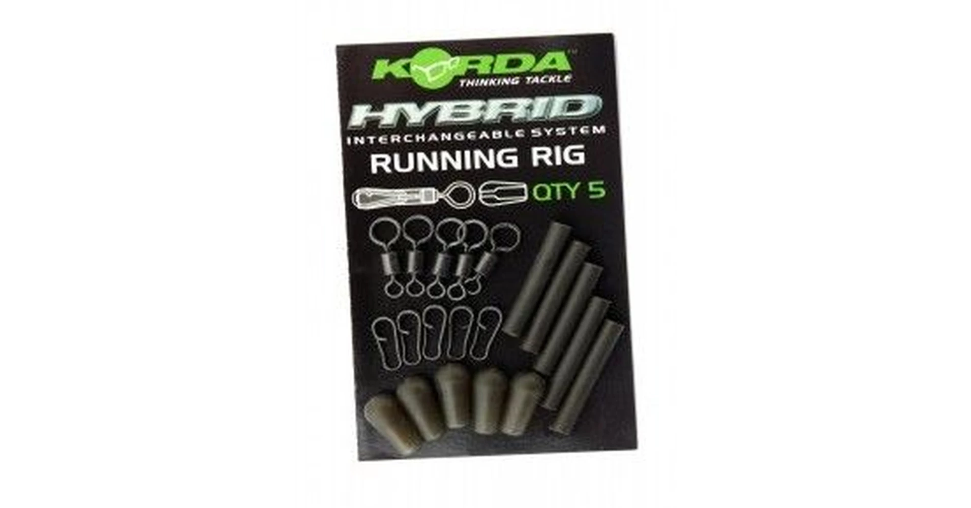 Korda Running Rig Csúszó végszerelék szett (5db) Weedy Green (zöld)