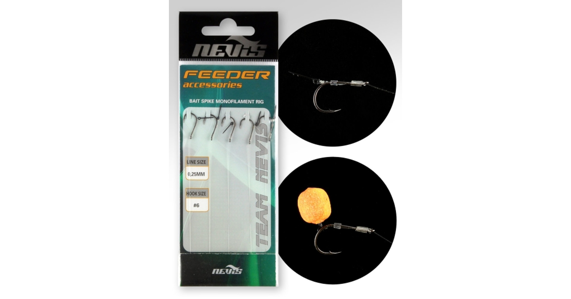 Nevis Bait Spike Monofilament Rig Feeder Monofil Előke Tüskével - 6