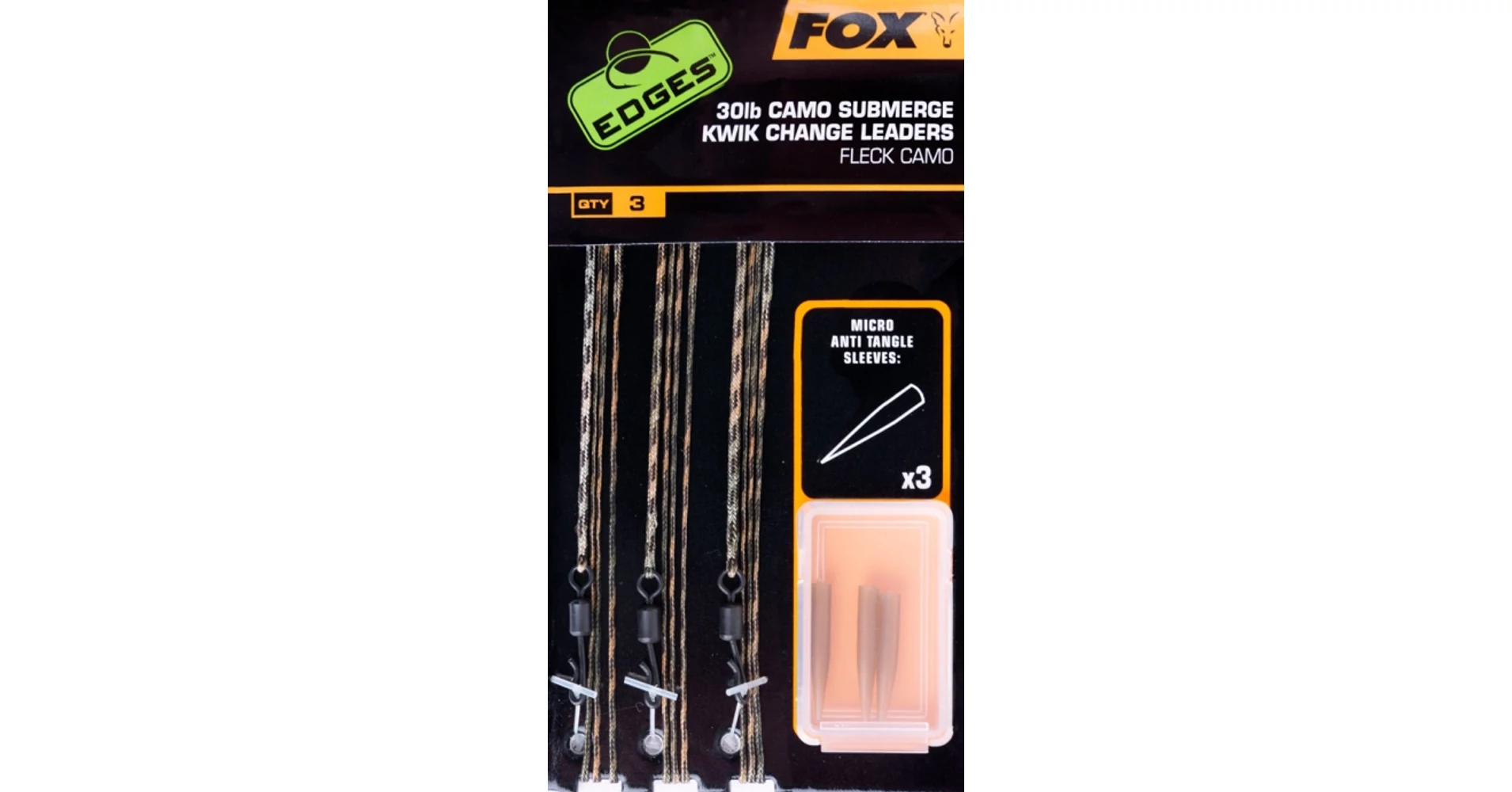 Fox Előkötött Leadcore Edges Submerge Camo Leader Heli Quick Change