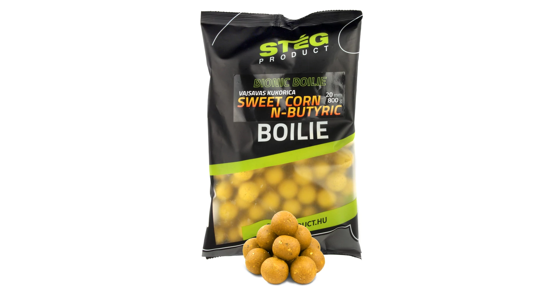 Stég Bojli Bionic Boilies Sweet Corn, N-Butyric (800g) - 20mm